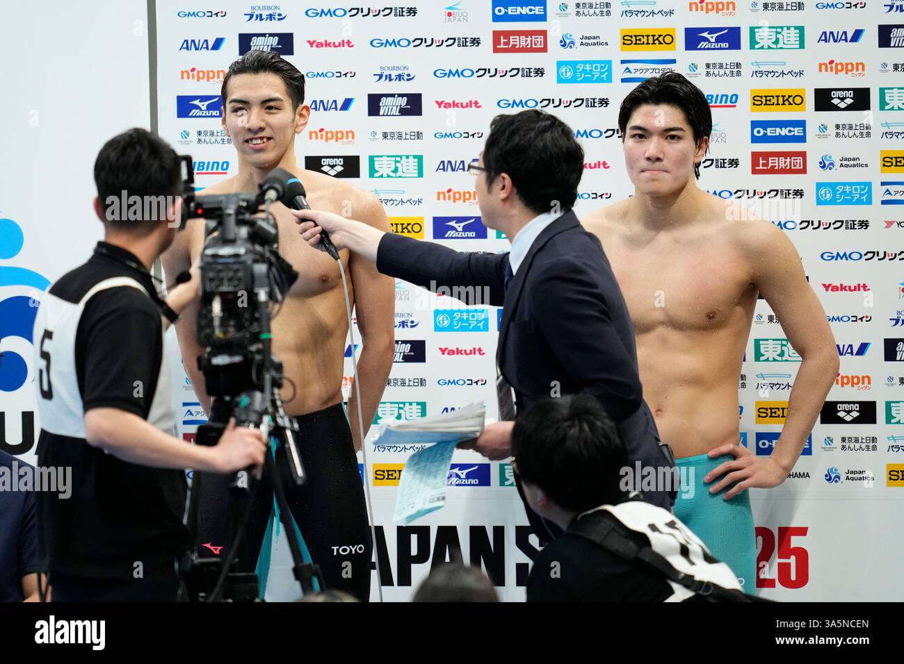 Tokyo Aquatics Centre, Tokyo, Japan. 22nd Mar, 2025. (L-R) Kosuke ...