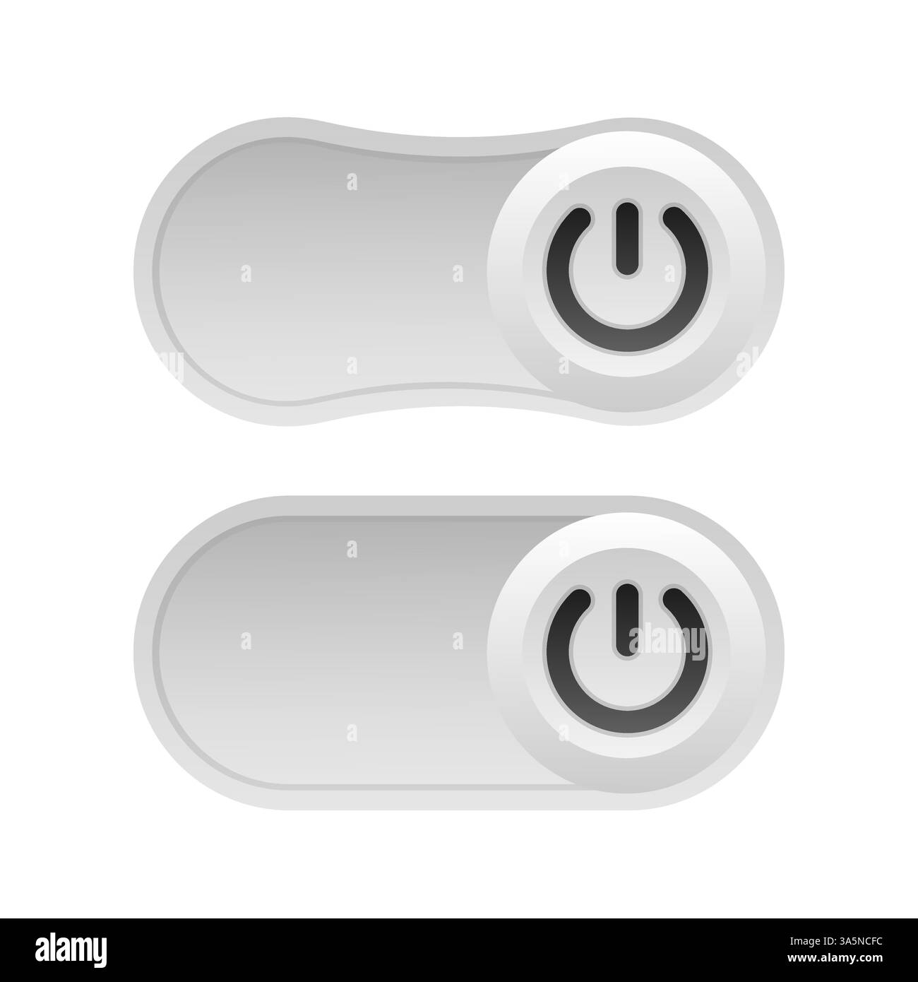 Toggle switch. On and Off. On white background. Vector illustration ...