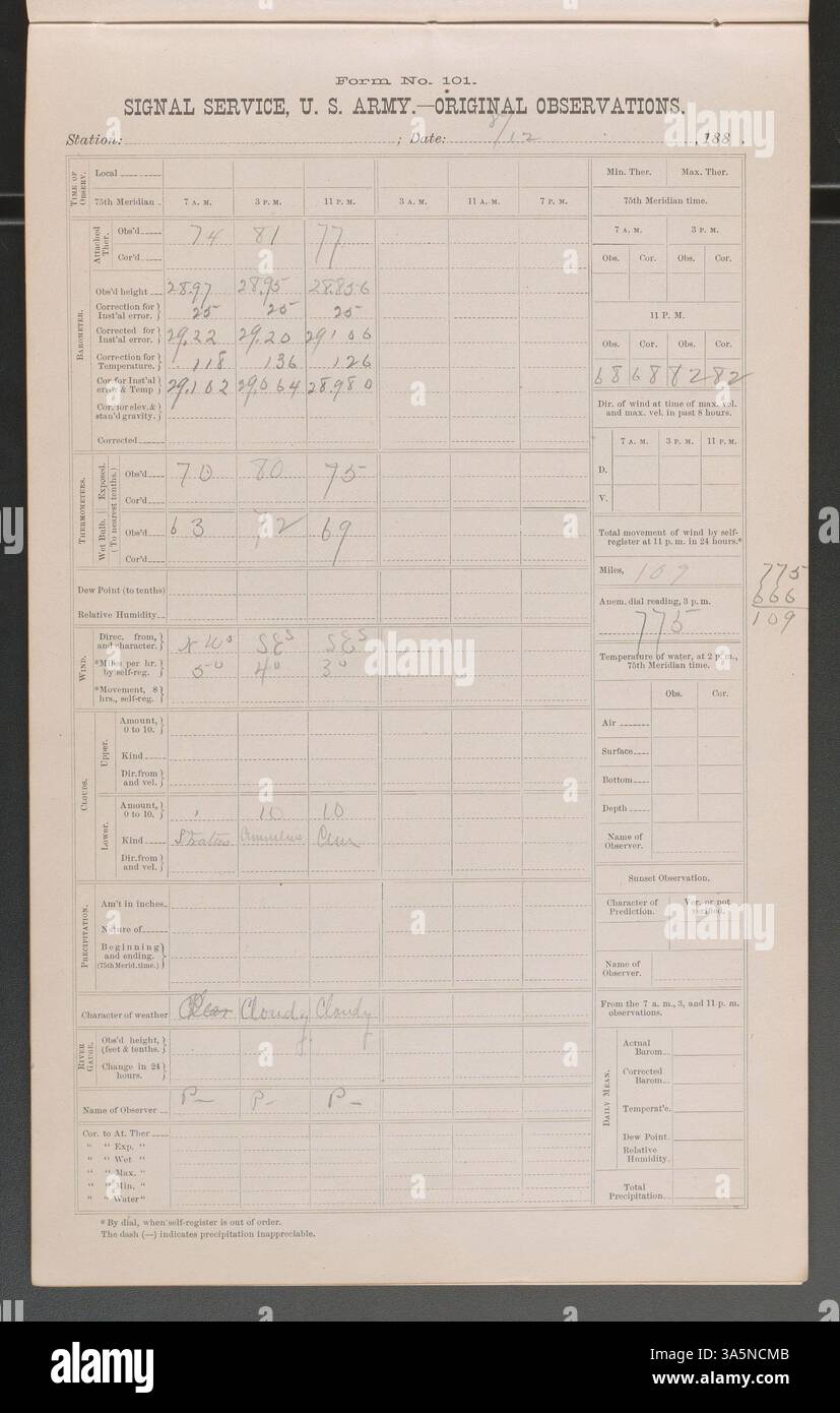 In August 1887, Carleton College recorded temperature, weather ...