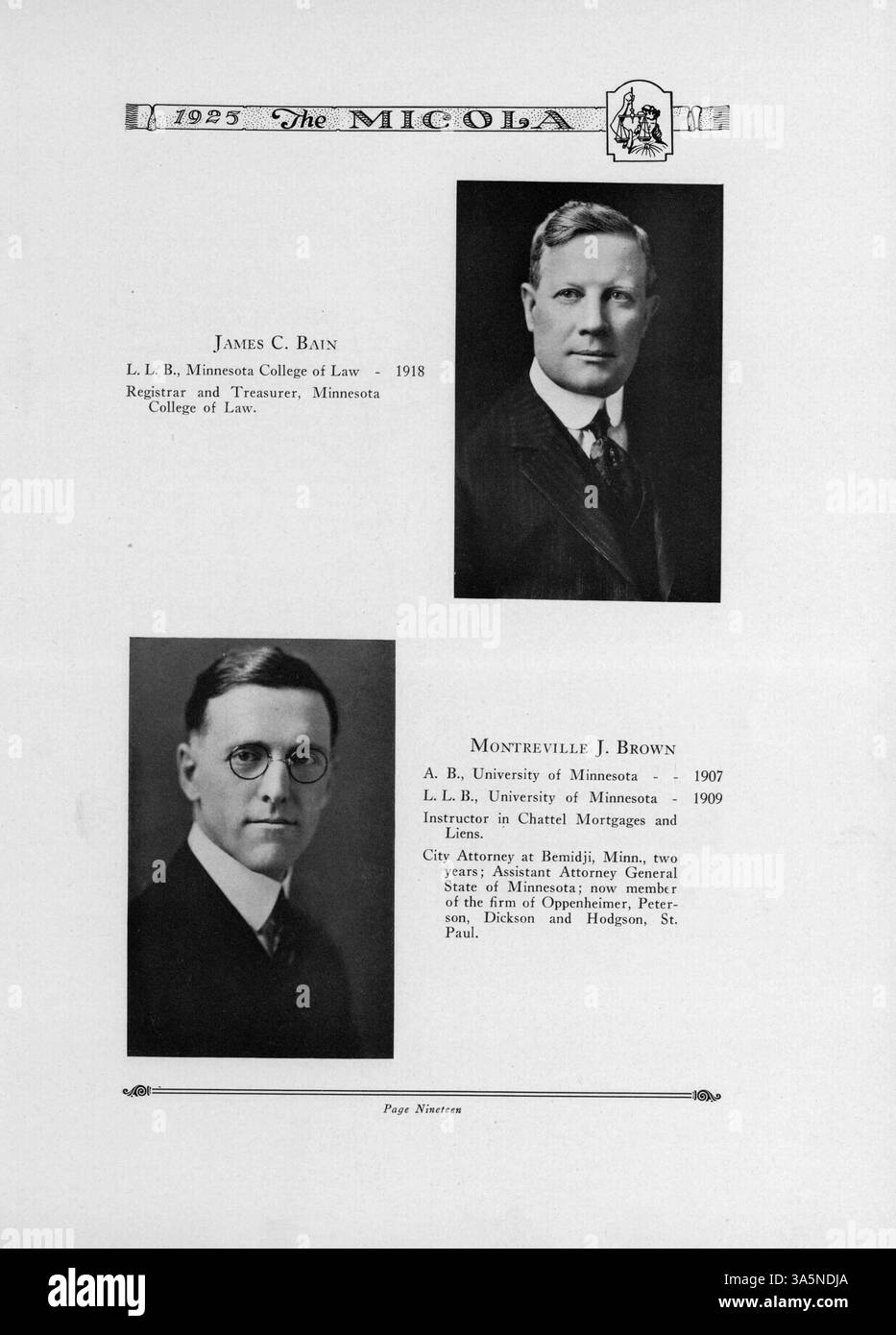 The 1925 Micola yearbook from the Minnesota College of Law documents ...