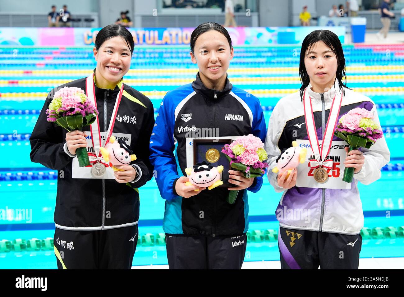 Tokyo Aquatics Centre, Tokyo, Japan. 23rd Mar, 2025. (L-R) Airi Ebina ...