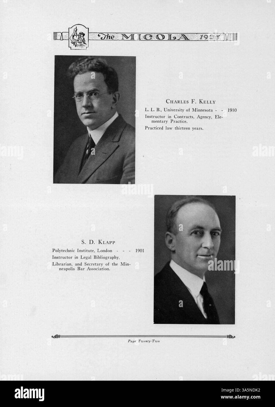 The 1925 Micola yearbook from the Minnesota College of Law captures key ...