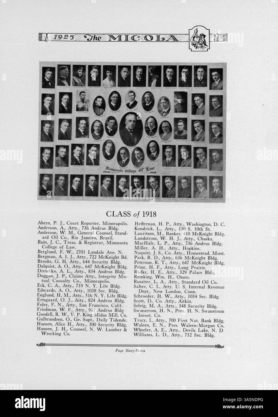 Micola’s 1925 yearbook for the Minnesota College of Law showcases the ...