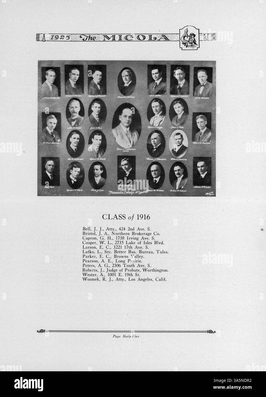 The 1925 Minnesota College of Law Yearbook, compiled by Micola, offers ...