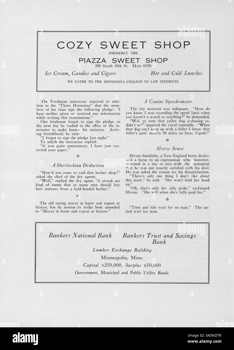 The 1925 yearbook of Minnesota College of Law documents the key ...