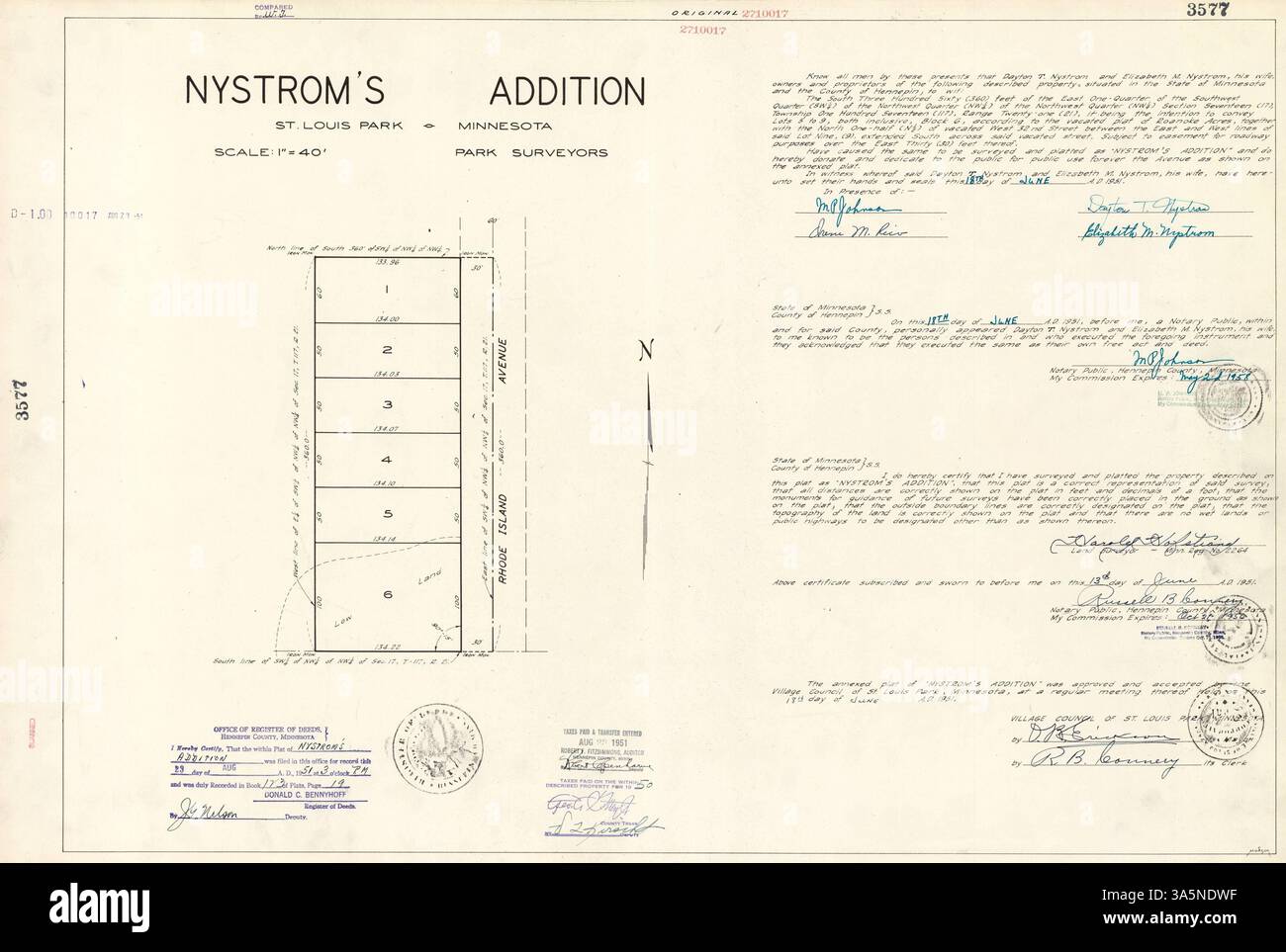 Nystrom's Addition to Minneapolis is a map that documents the ...