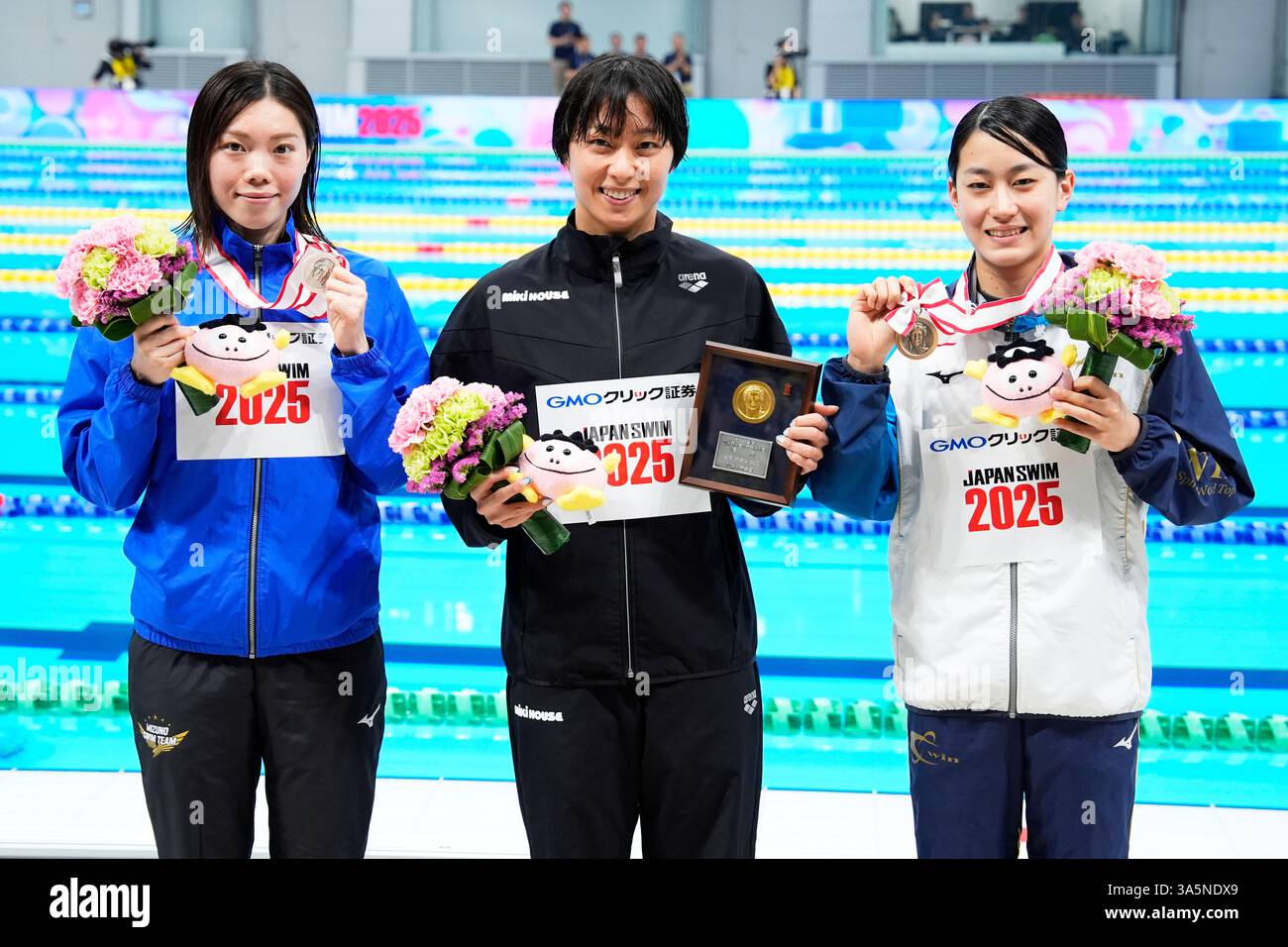 (L-R) Reona Aoki, Satomi Suzuki, Kotomi Kato, MARCH 23, 2025 - Swimming : Japan Swimming ...