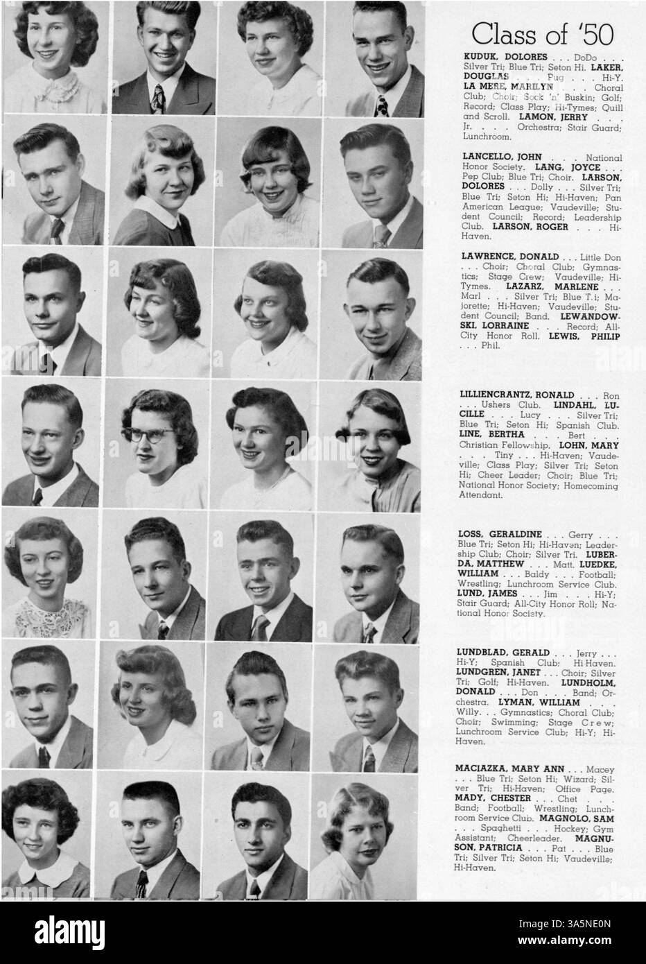 School activities during the 1949 1950 school year hi-res stock ...