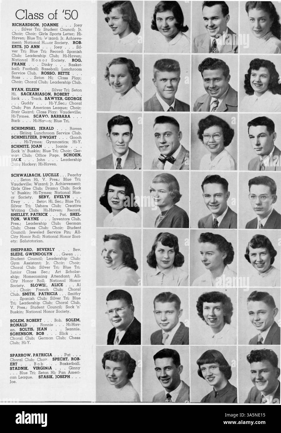 The 1950 'Wizard' Yearbook from Edison High School captures key events ...