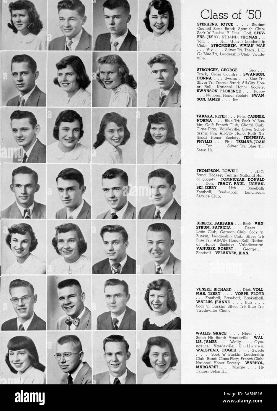 Yearbook from edison high school showcases the 1949 1950 school year hi-res stock photography ...