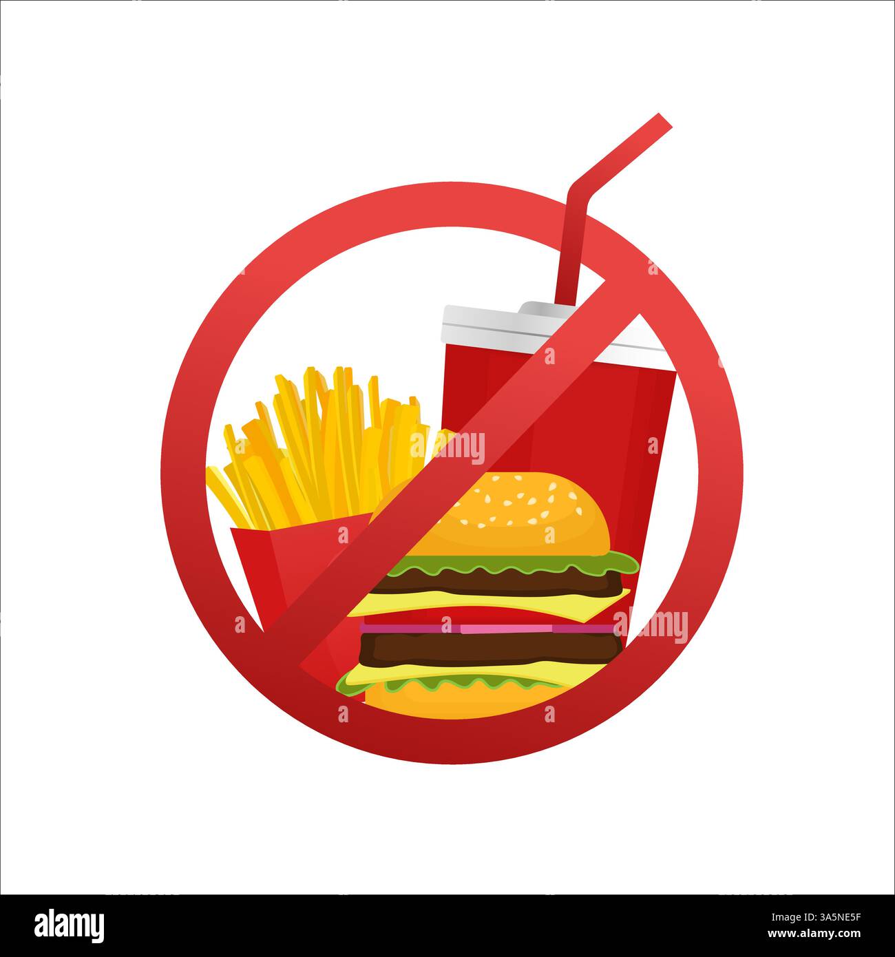Vector illustration. No food sign, great design for any purposes. Fast ...