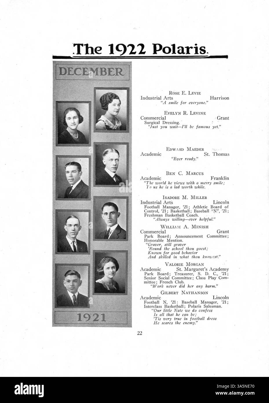The 1921-1922 'Polaris' yearbook from North High School documents students, teachers, clubs ...