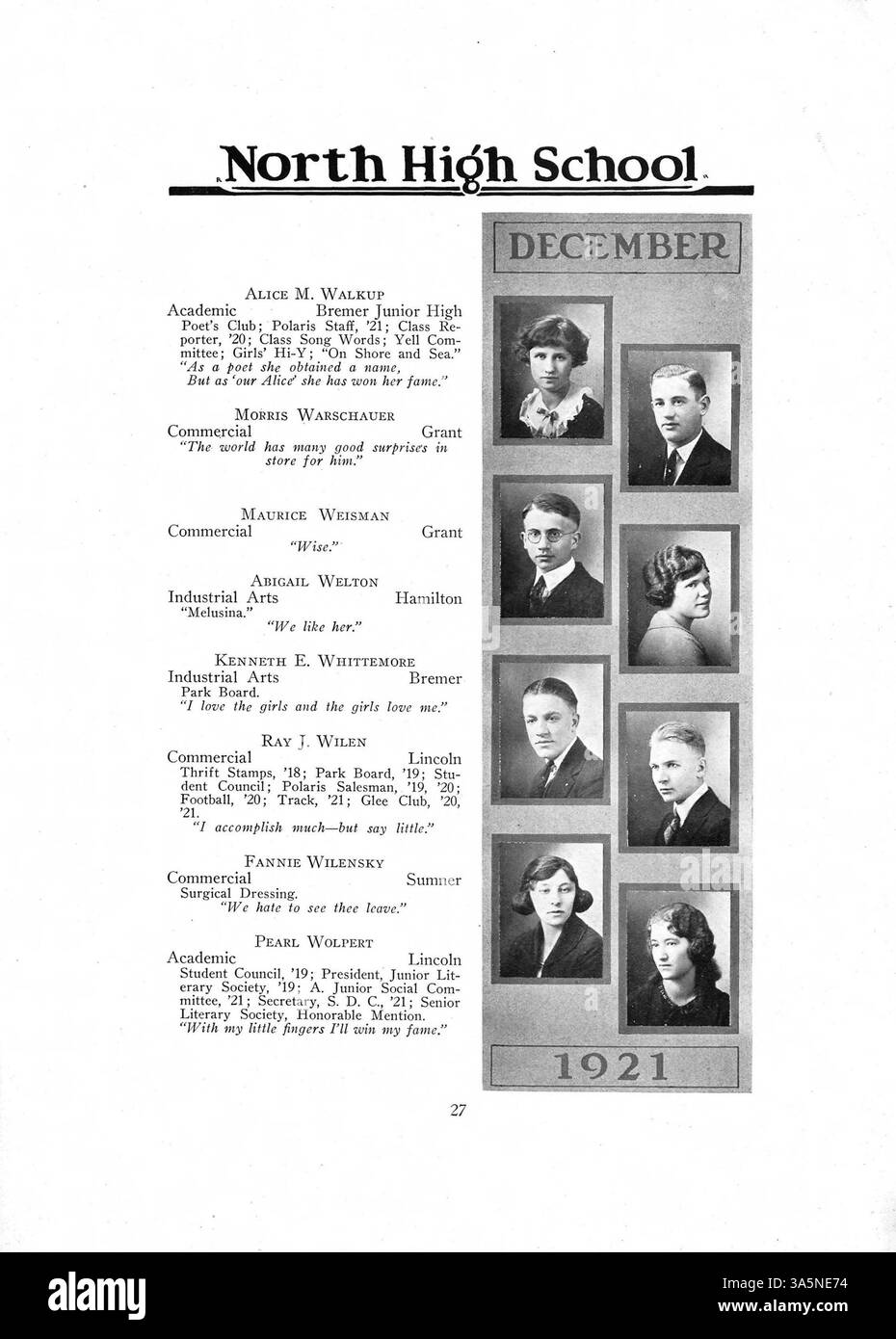 This 1921-1922 'Polaris' yearbook from North High School documents the students, teachers, clubs ...