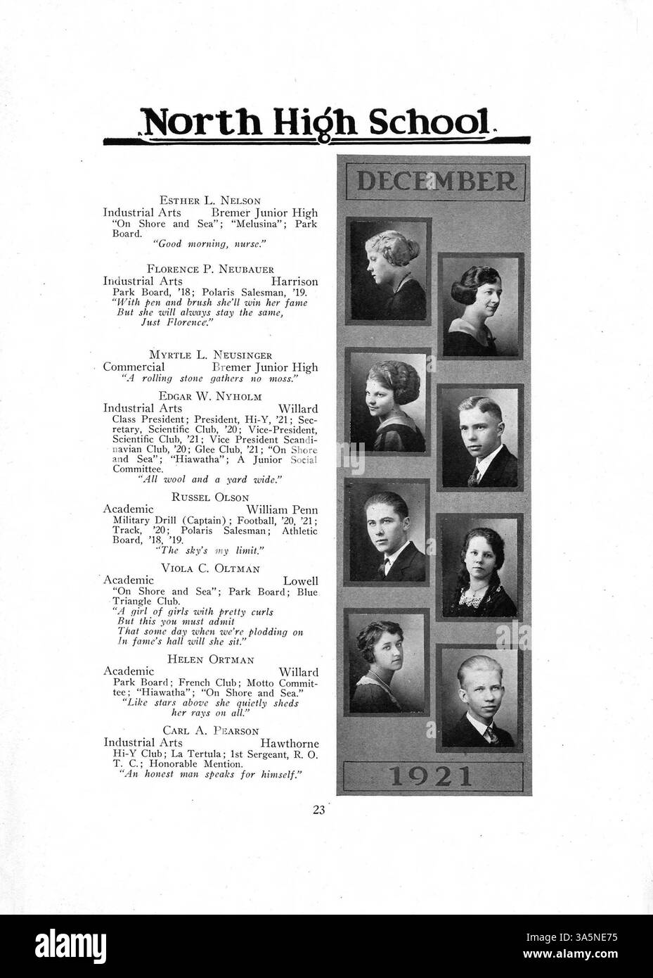 The 1921-1922 'Polaris' yearbook from North High School captures students, teachers, clubs ...
