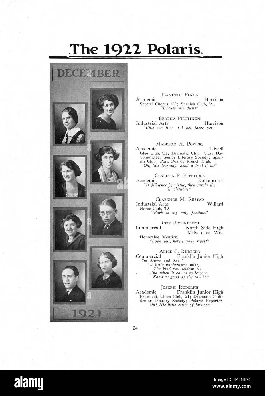 This 1921-1922 North High School yearbook, 'Polaris', highlights students, teachers, clubs ...