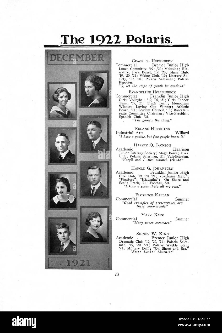 The 1922 yearbook from north high school Cut Out Stock Images & Pictures - Alamy