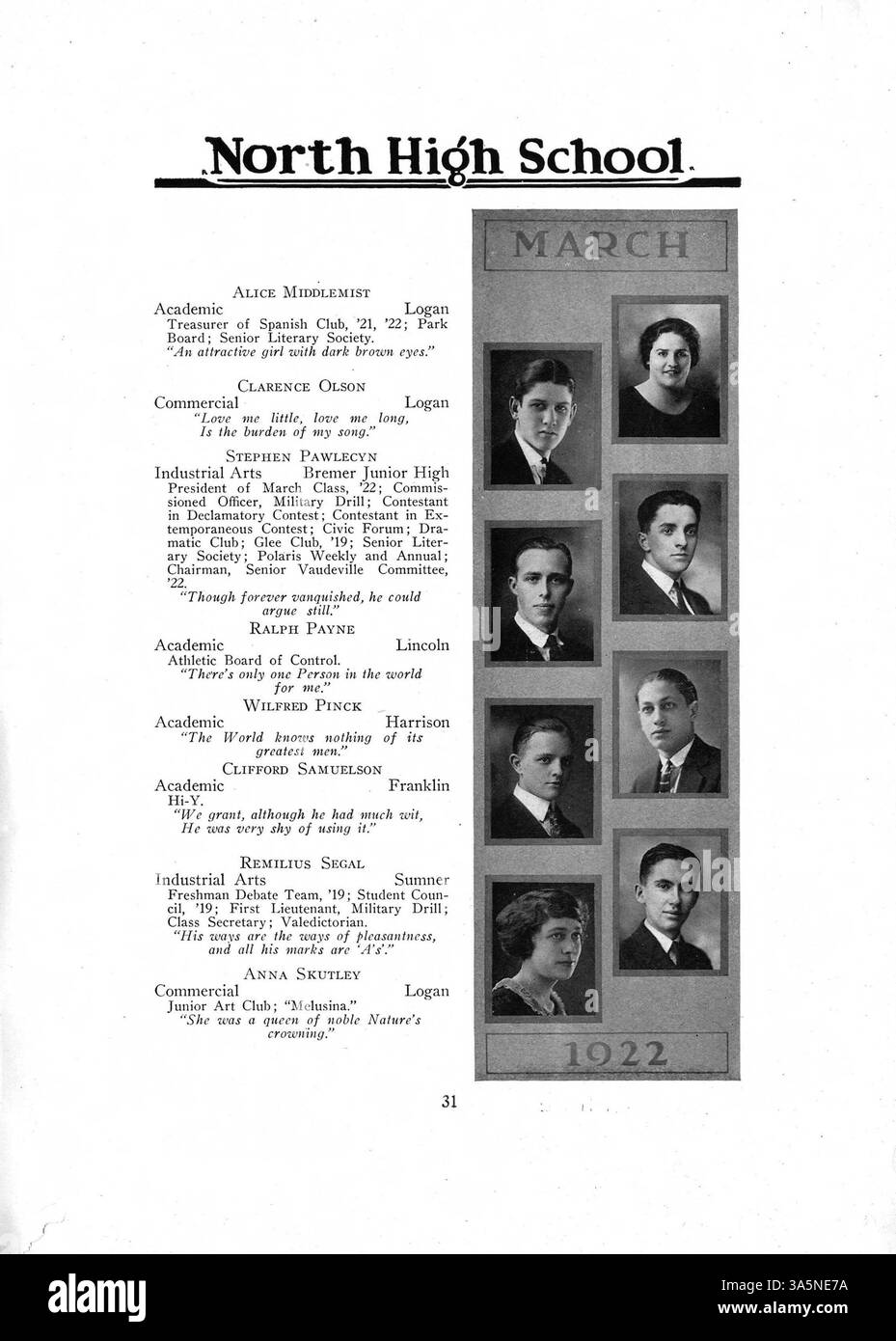 The 1921-1922 'Polaris' yearbook from North High School showcases students, teachers, clubs ...