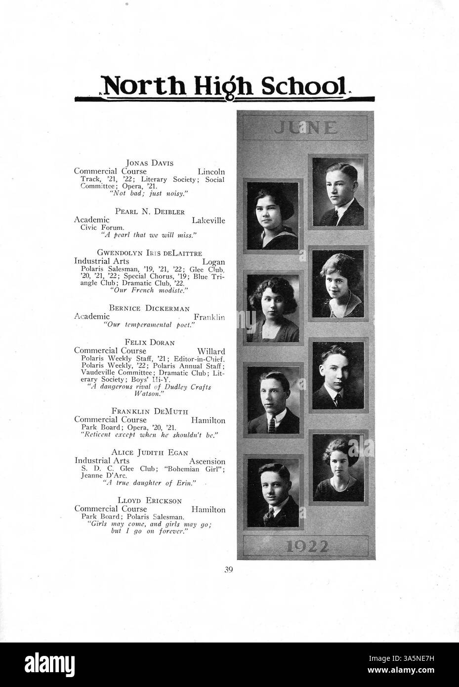 This 1921-1922 North High School 'Polaris' yearbook documents the students, teachers, clubs ...