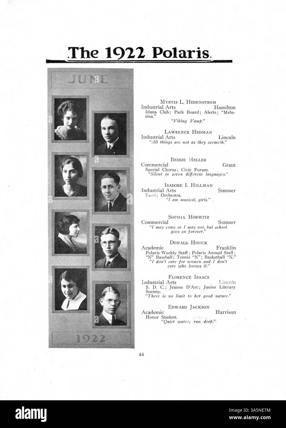 This 1921-1922 'Polaris' yearbook from North High School highlights the academic year’s students ...
