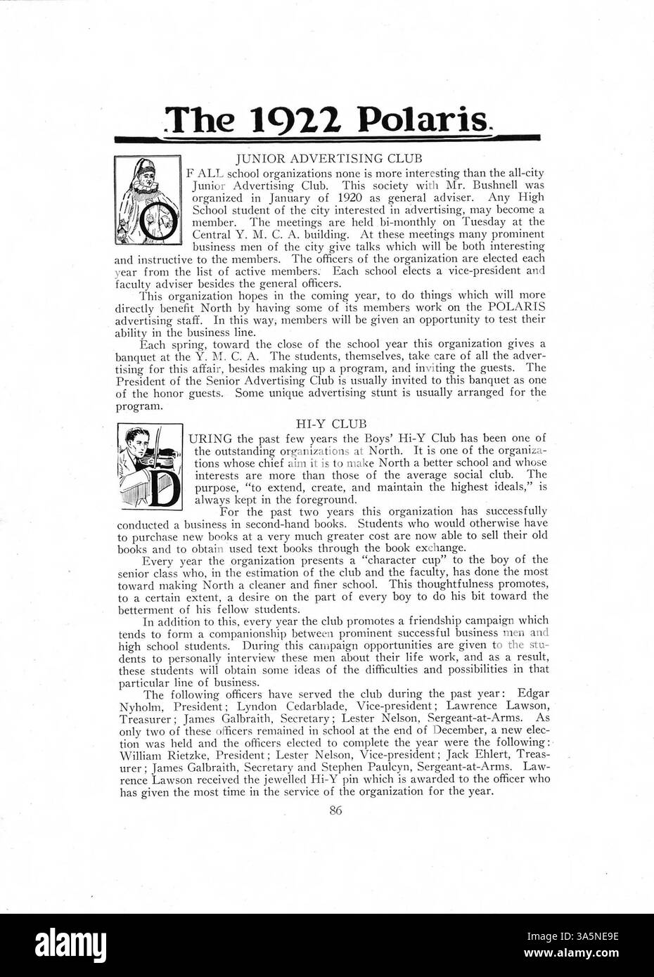 The 1922 Polaris yearbook from North High School provides a visual and written record of the ...