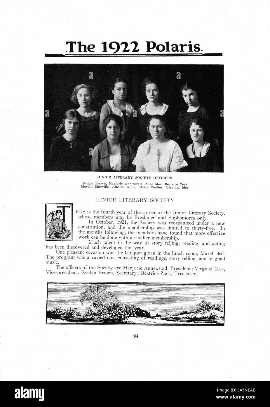 Records significant moments from the 1921 1922 school year hi-res stock ...