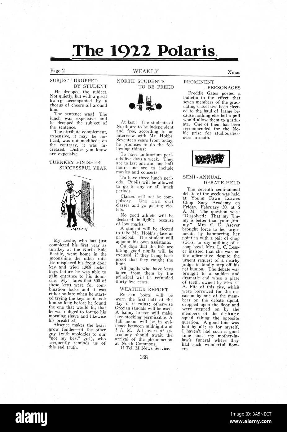 The 1922 Polaris Yearbook from North High School documents key aspects ...