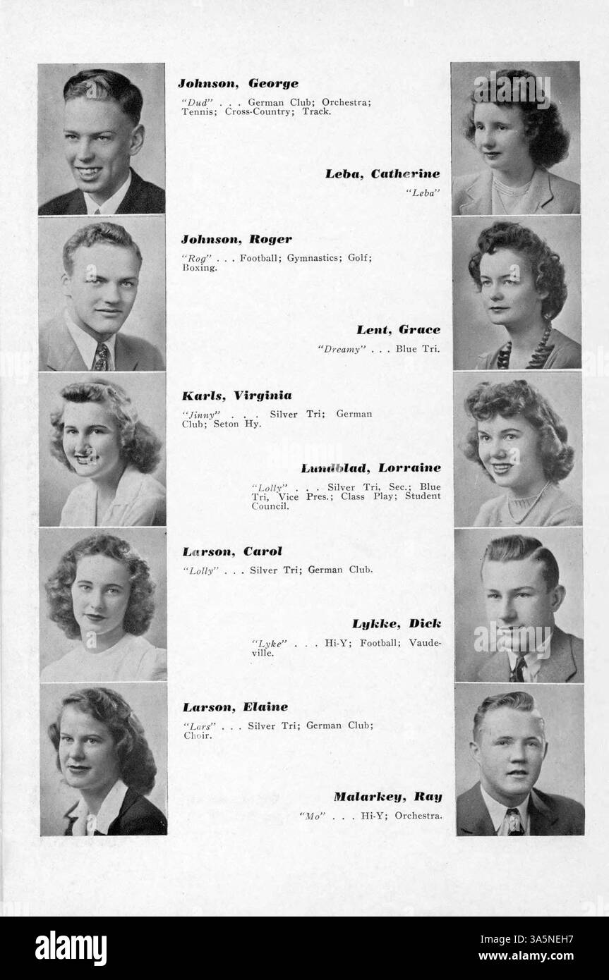 1940s high school life hi-res stock photography and images - Alamy