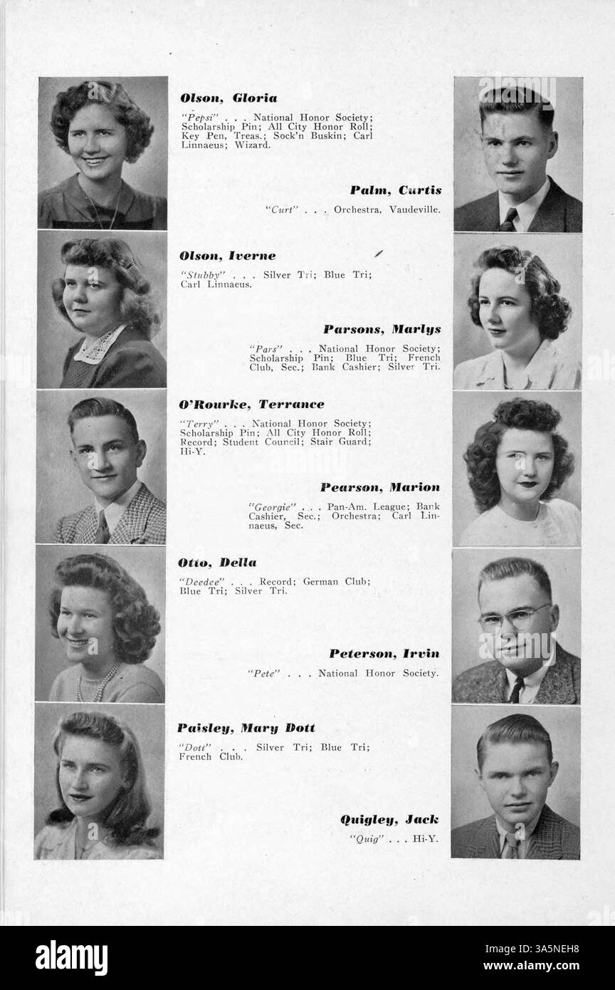 The 1944 Edison Yearbook commemorates the senior class, showcasing ...