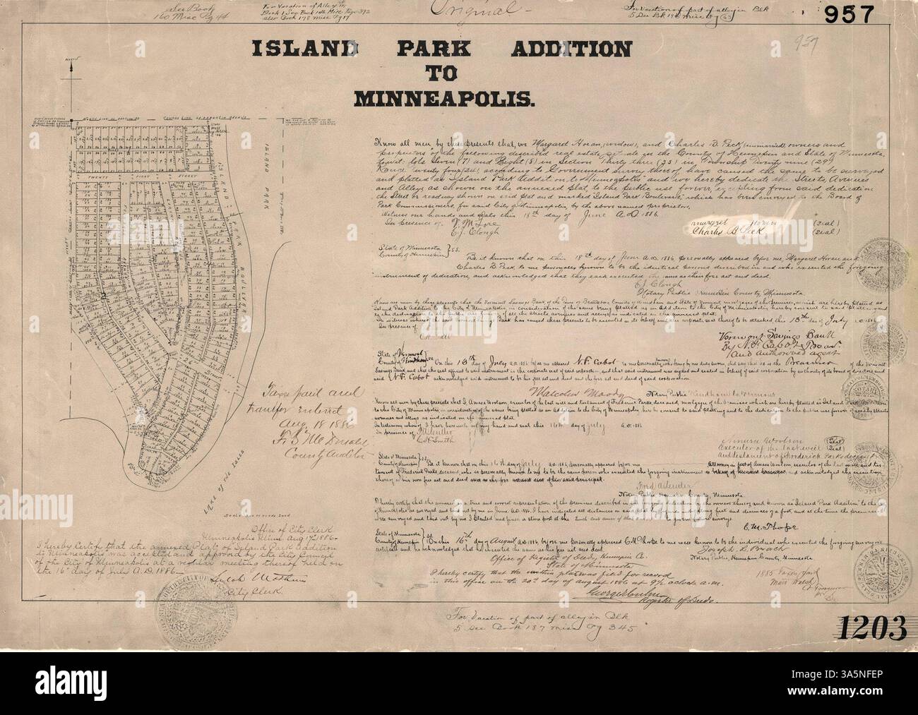 Map of the island park addition hi-res stock photography and images - Alamy