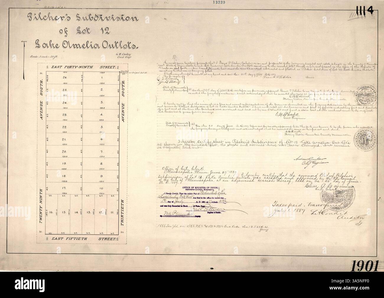 Subdivision map of Lot 12 in the Lake Amelia Outlots area, a ...