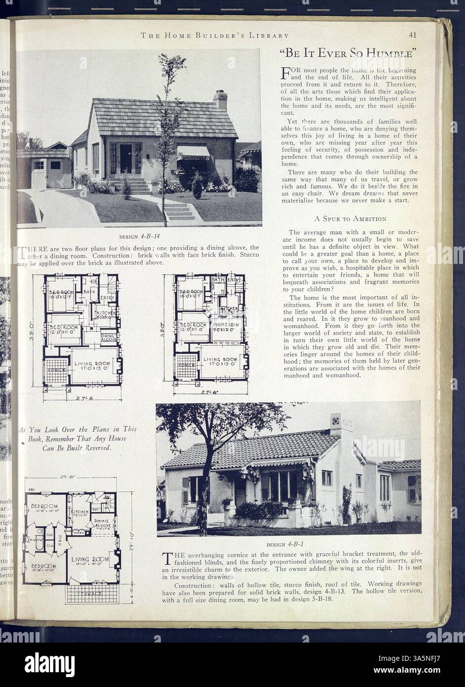 This guide features 100 bungalow designs by the architects hi-res stock ...