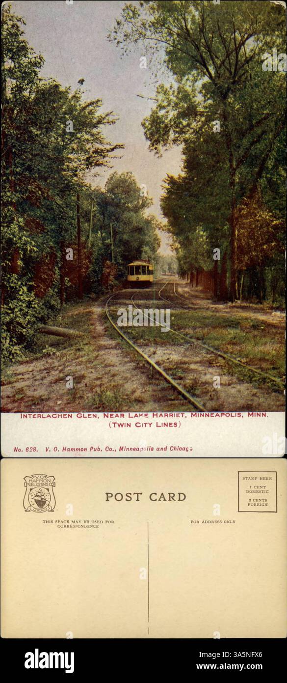 This historical photograph shows Interlachen Glen near Lake Harriet in ...