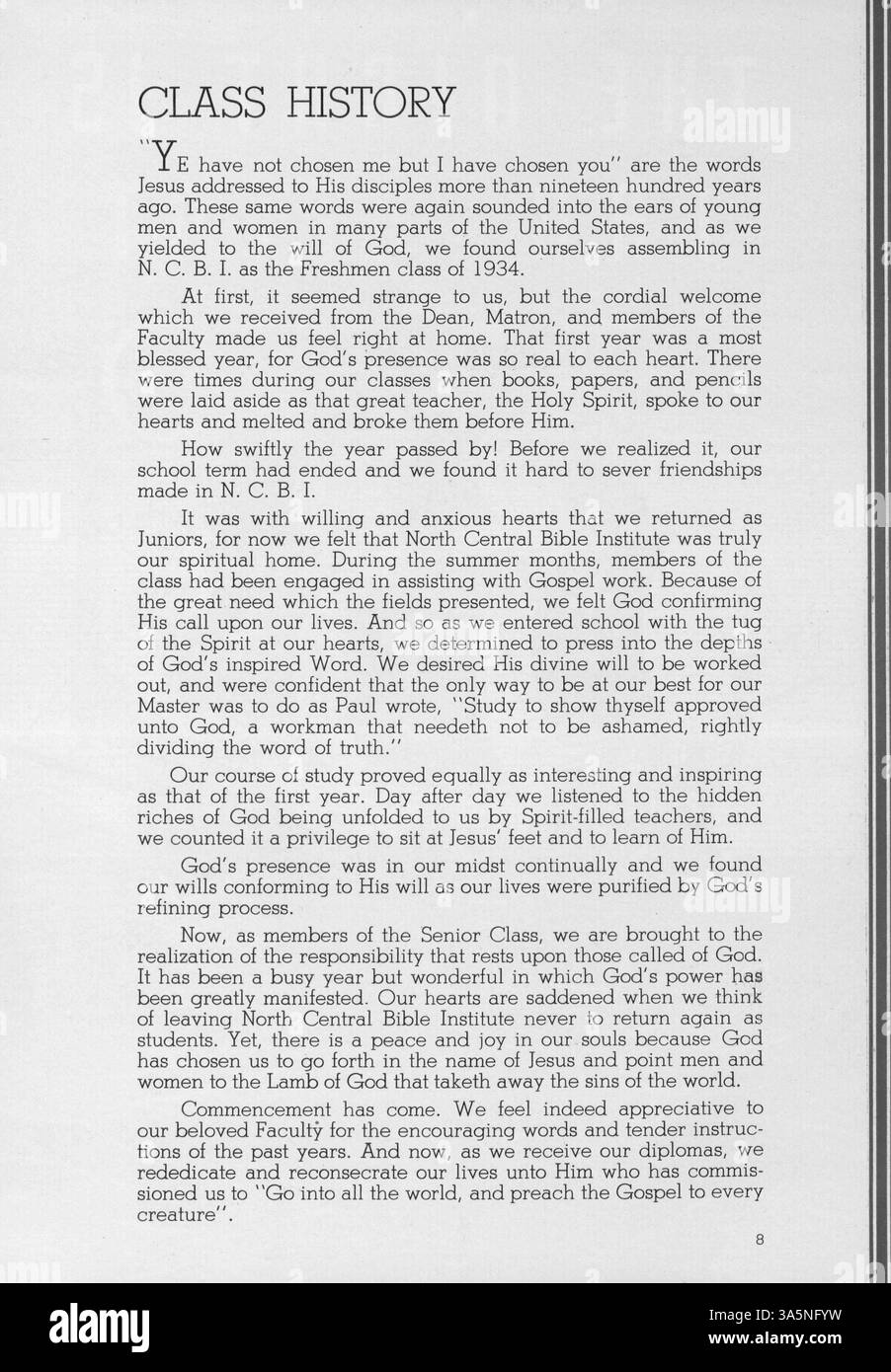 The 1937 yearbook from North Central Bible Institute captures key ...