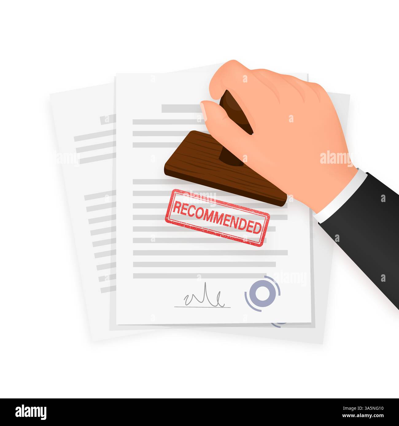 Red recommended stamp isolated on white background. Vector icon. Price ...