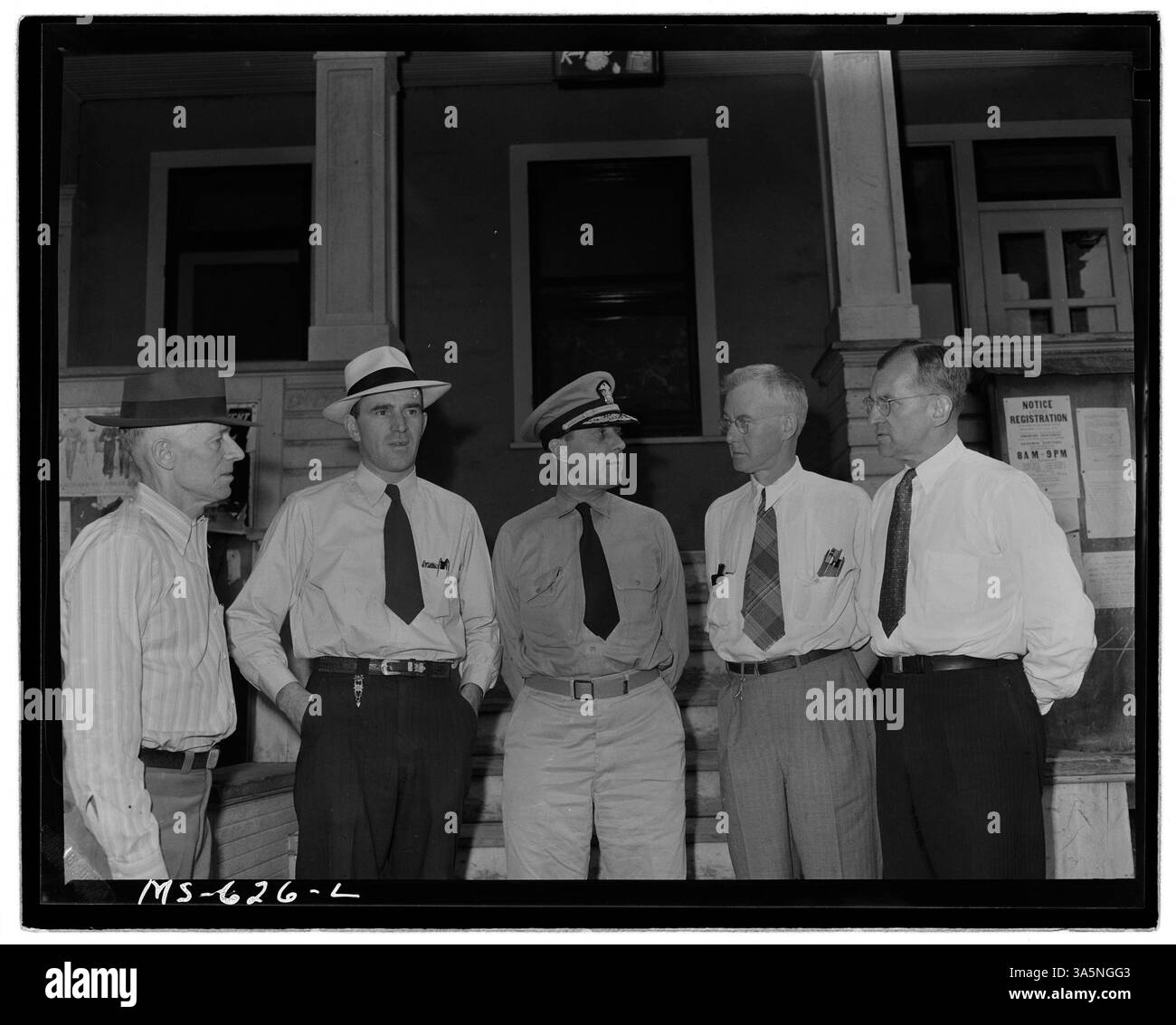 This 1946 photograph shows Commodore Charles T. Dickeman at the United ...