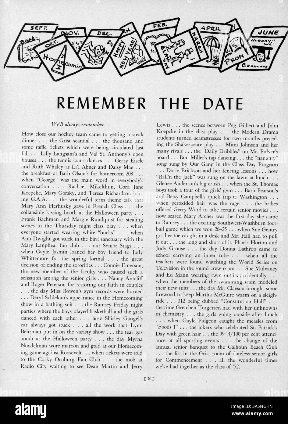 The 1952 'Wahian' Yearbook from Washburn High School captures student ...