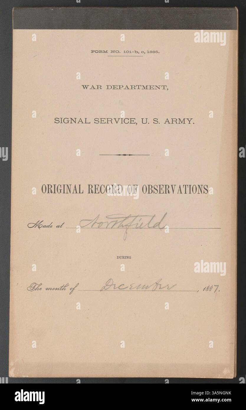 The December 1887 meteorological record from Carleton College documents ...