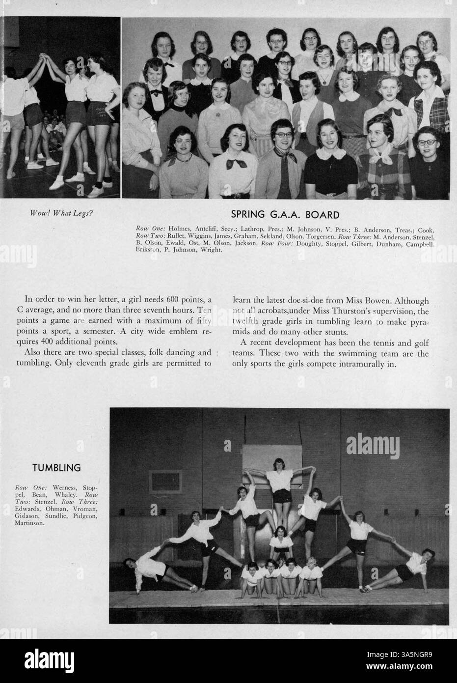 The 1952 washburn yearbook captures the students hi-res stock ...