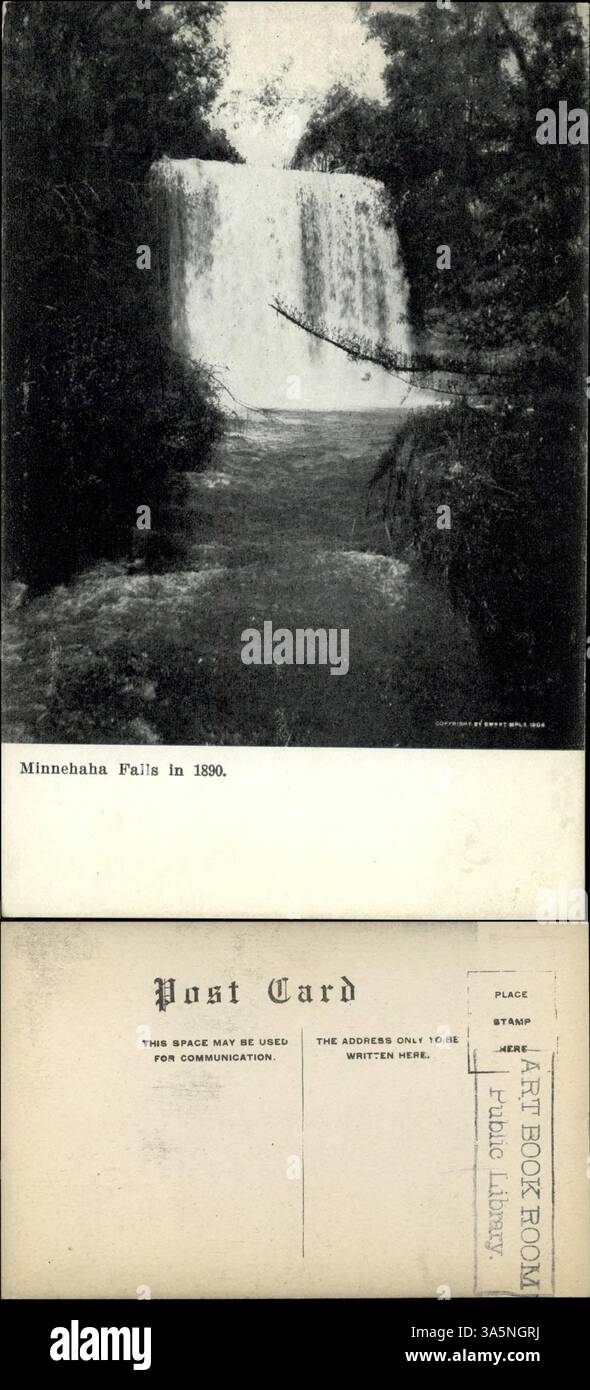 Minnehaha Falls, photographed in 1890, captures the natural beauty of ...