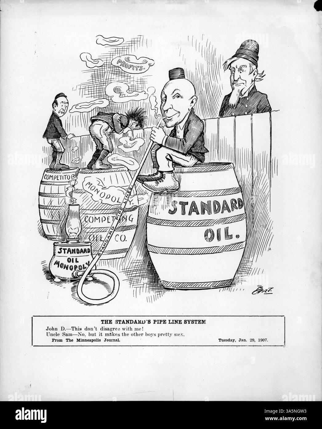 This political cartoon critiques John D. Rockefeller's Standard Oil ...