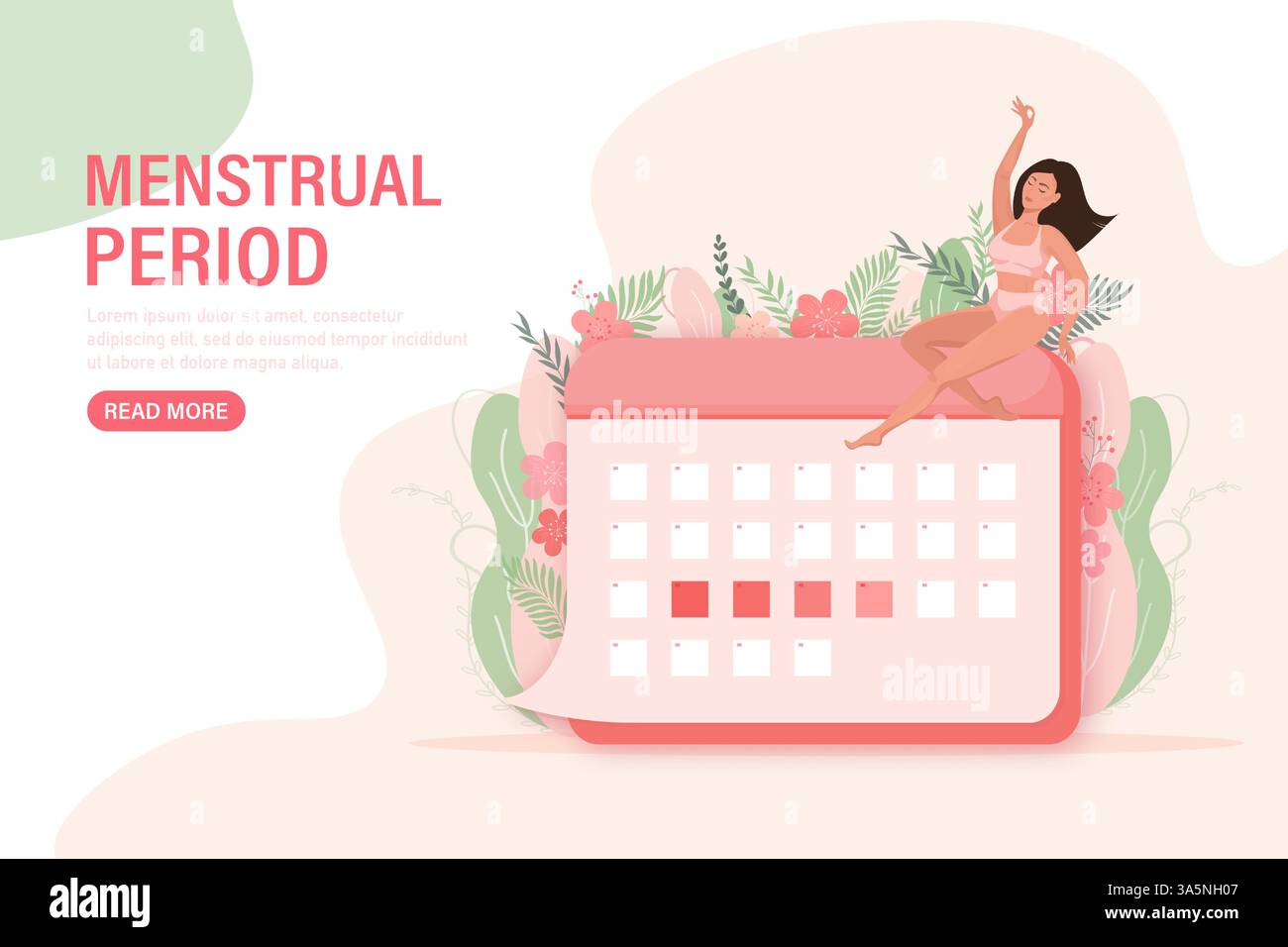 Menstruation period. Calendar concept. Female period protection. Vector ...