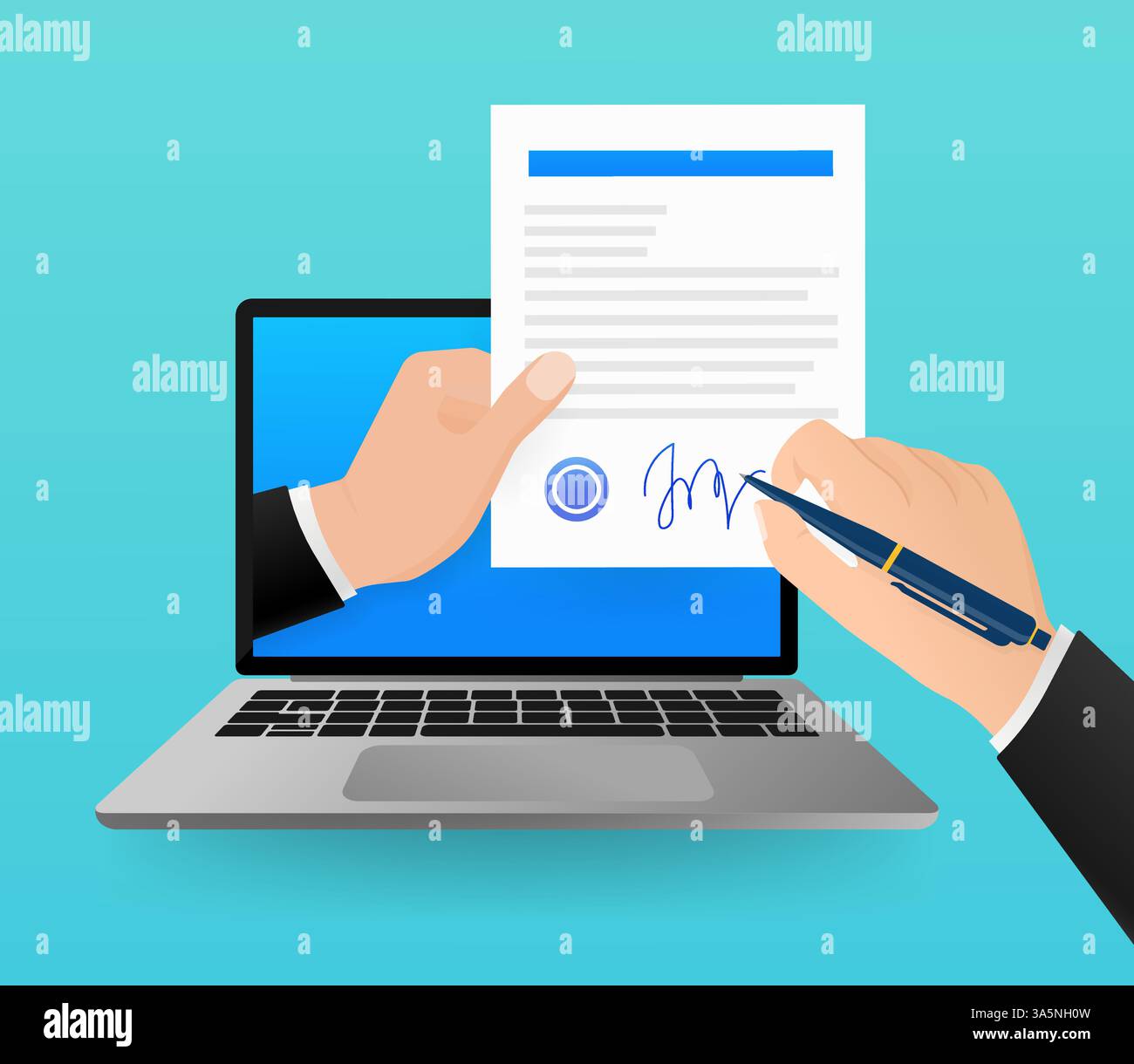 Electronic signature in flat style. Flat infographic. Phone icon vector ...