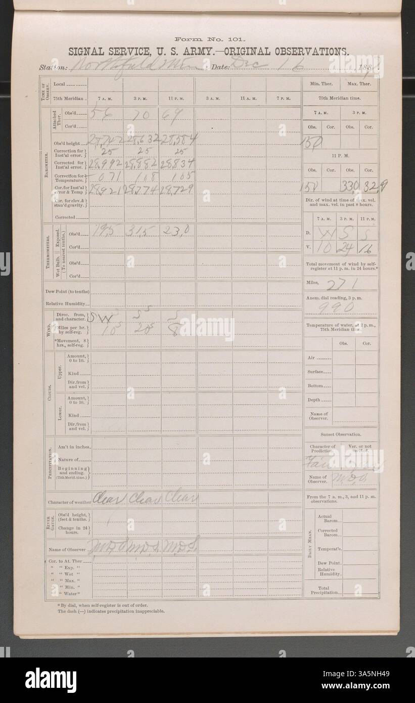 The meteorological records from Carleton College for December 1887 ...