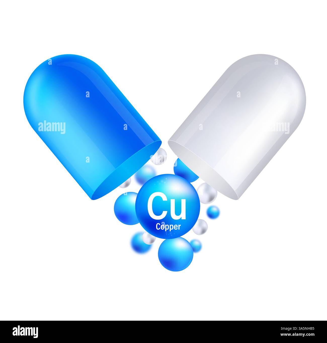 Copper icon structure chemical element round shape circle light blue ...