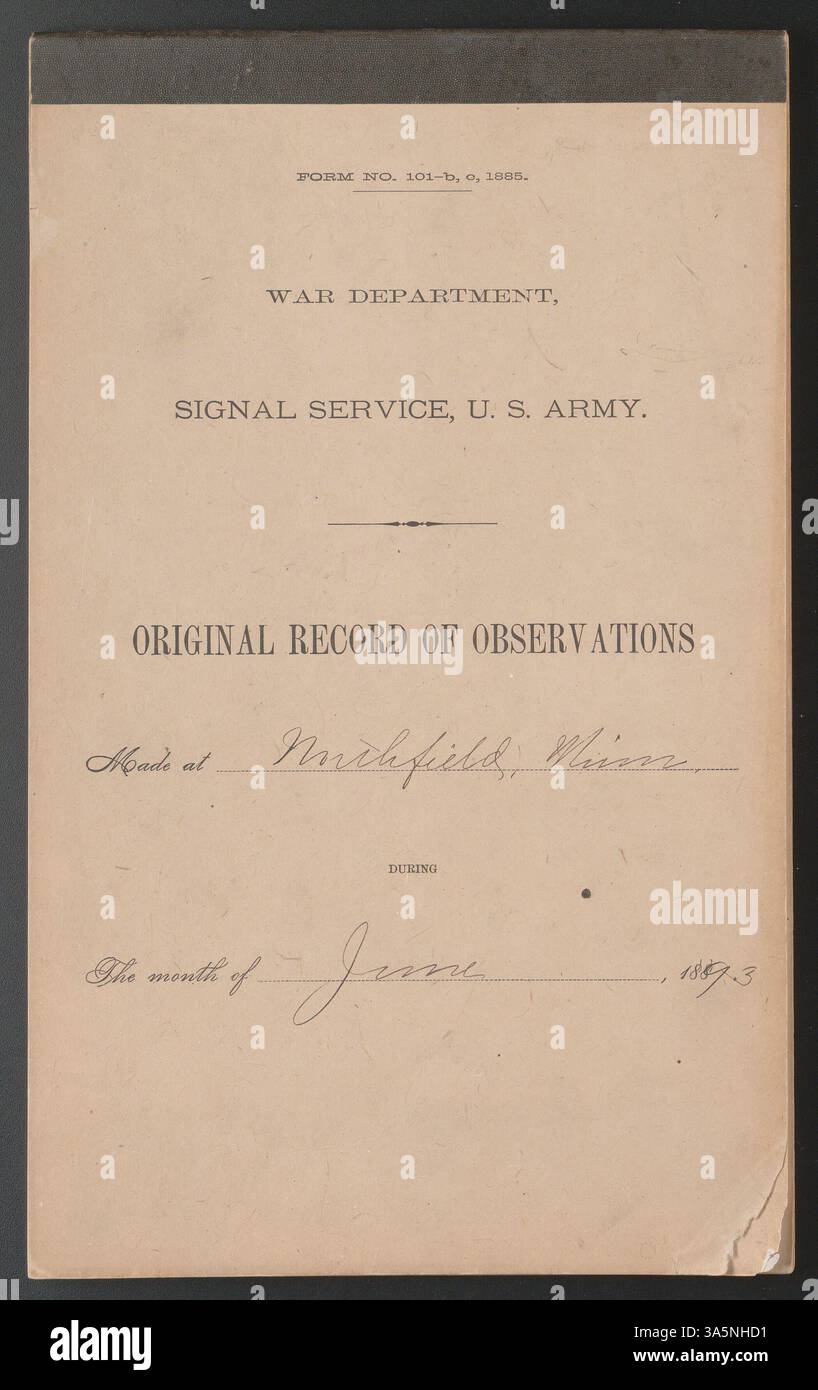 The Carleton College weather diaries from June 1893 document ...