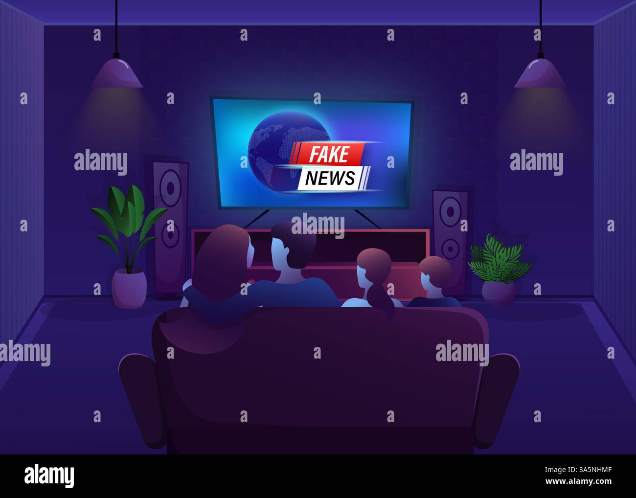 Abstract template with fake news tv on light background. Business man ...