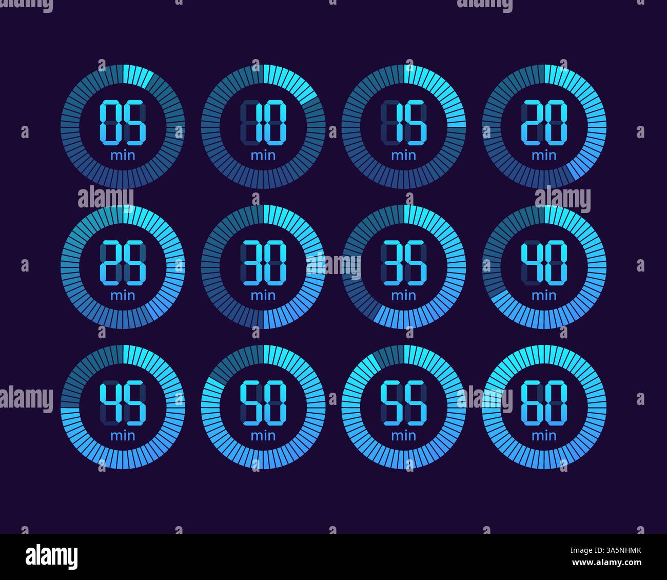 Collection with chronometer timer collection for web design. Clock face ...