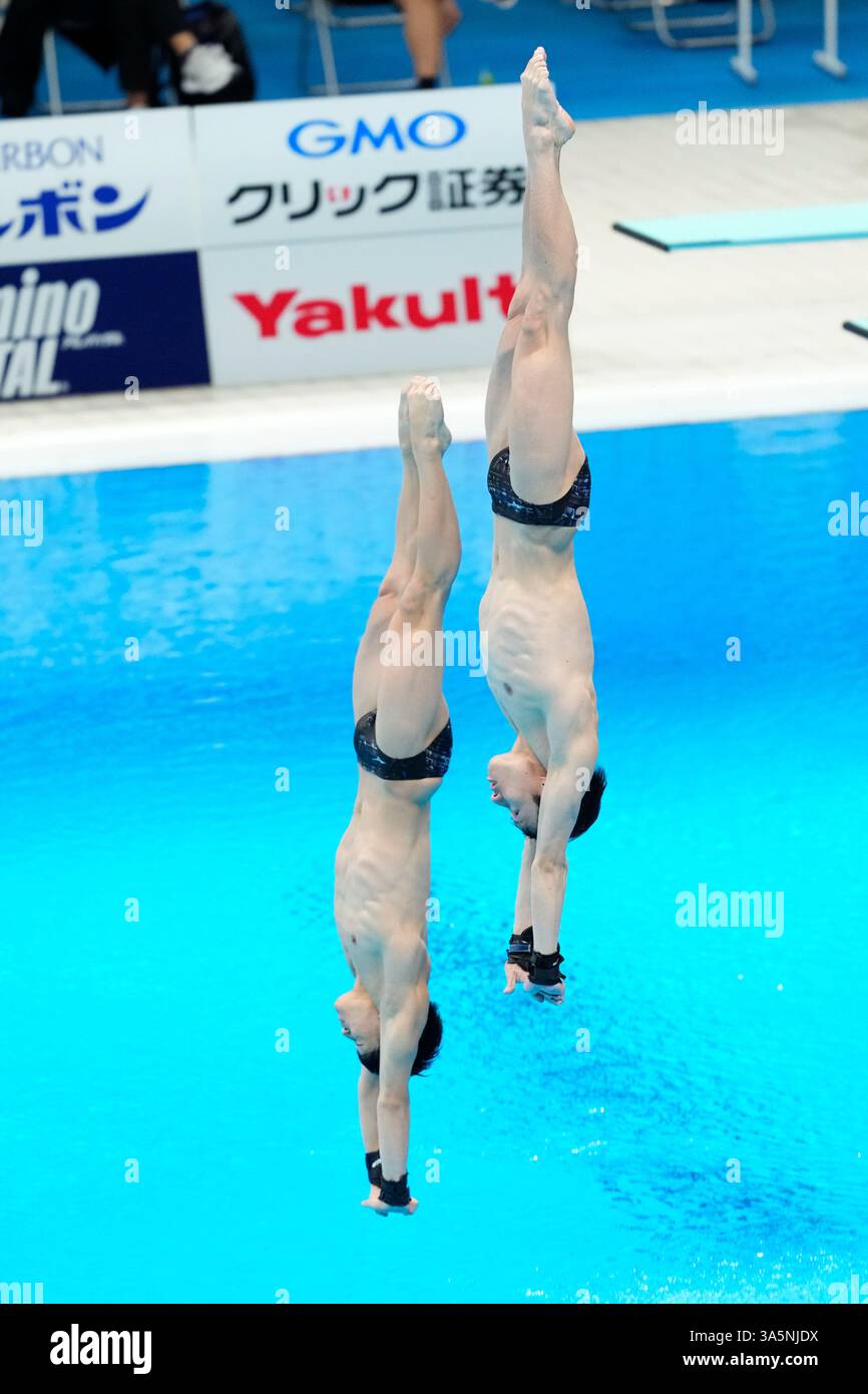 (L-R) Rikuto Tamai, Shu Okubo, MARCH 23, 2025 - Diving : 2025 Tsubasa Japan Diving Cup Men's ...