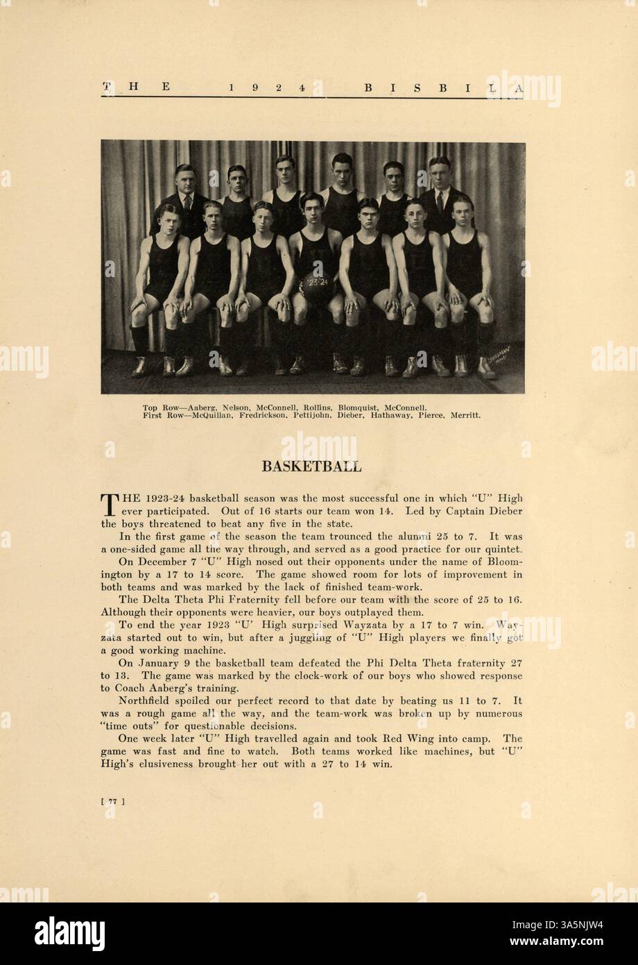 The 1924 University High Yearbook, Bisbila, documents the students ...