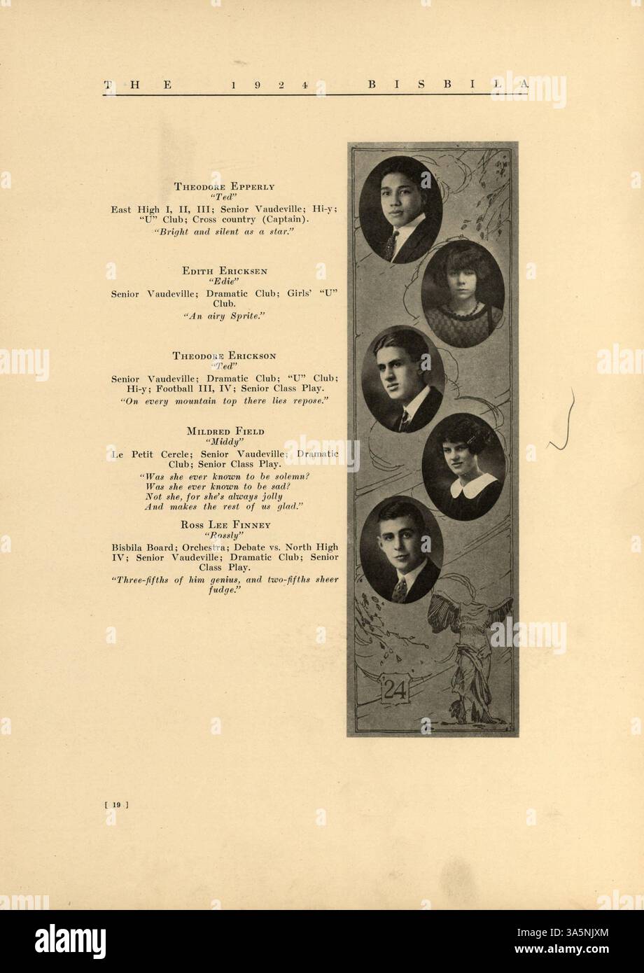 Major school events from the 1923 1924 year hi-res stock photography ...